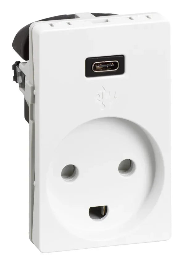 LK FUGA USB-C stikkontakt – 230V + USB opladning, hvid – Sikshop